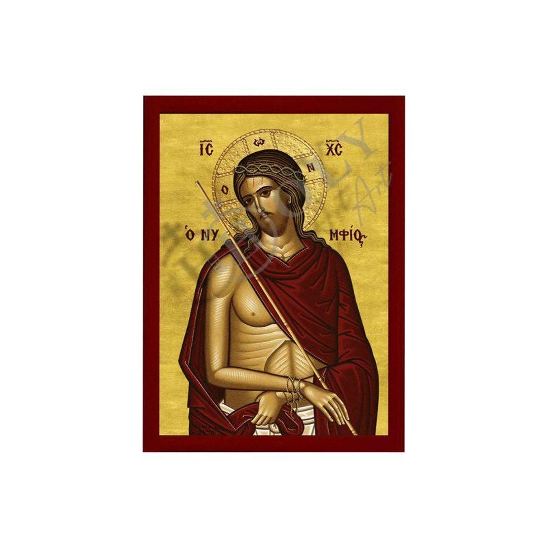 Jesus Christ Icon Nymphios, Handmade Greek Orthodox Icon of Our Lord ...