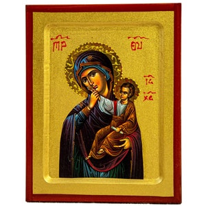 Virgin Mary icon Panagia Paramythia Handmade Greek Orthodox | Etsy