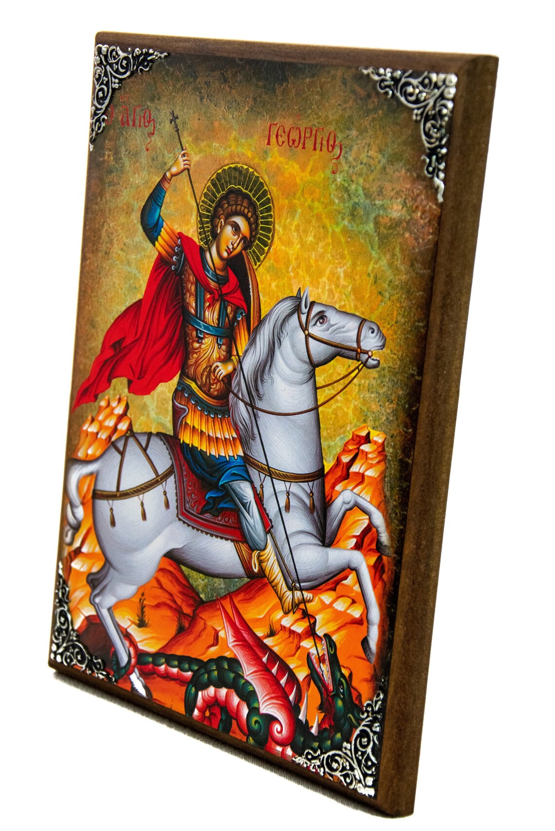 Saint George Icon Handmade Greek Orthodox Icon of St George - Etsy