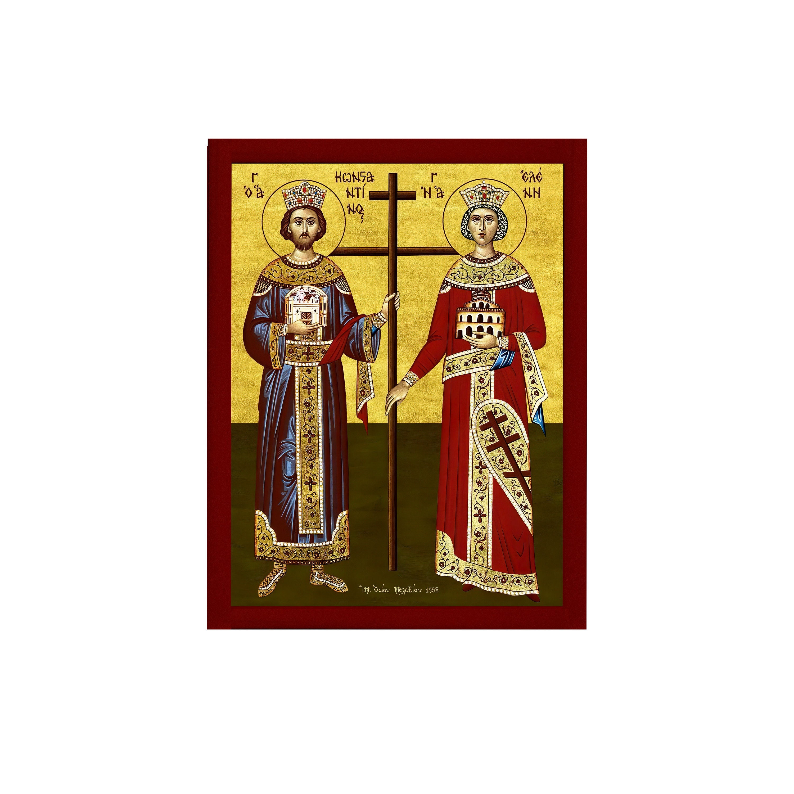 Saint Constantine Icon & Saint Helen Icon Handmade Greek - Etsy