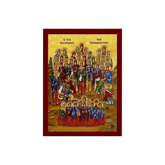 The 40 Virgin Martyrs Icon Handmade Greek Orthodox Icon Forty - Etsy
