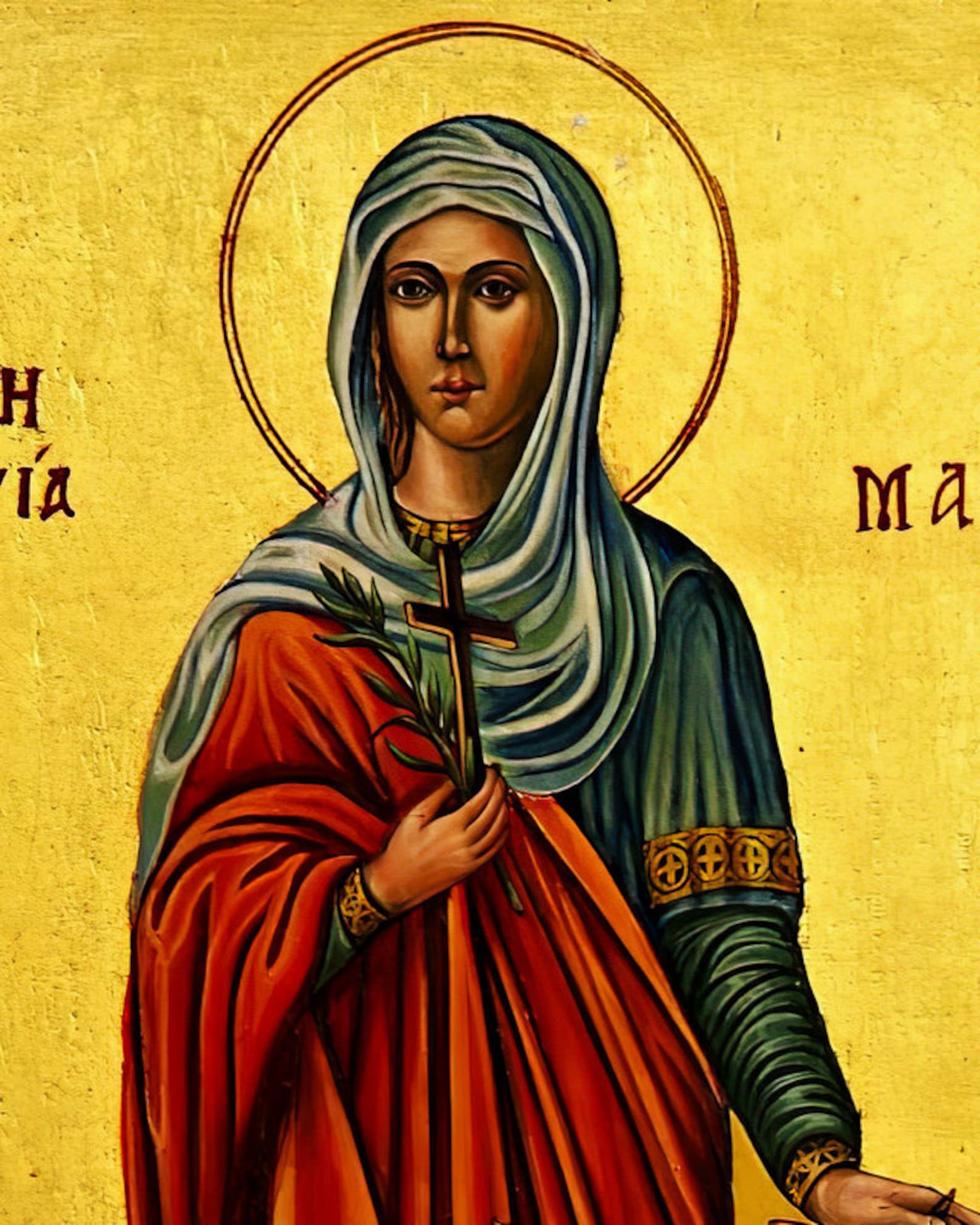 Saint Marina icon Handmade Greek Orthodox icon of St Marina | Etsy