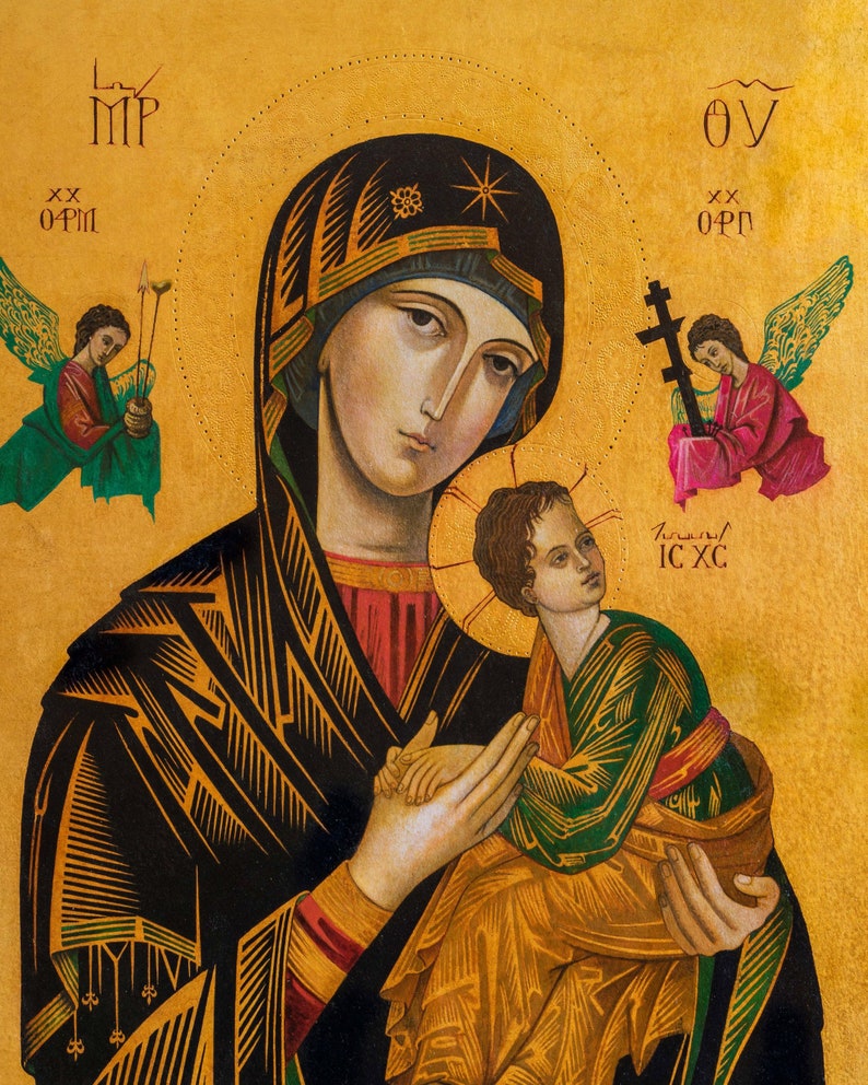 Our Lady of Perpetual Help Icon Handmade Greek Orthodox Icon | Etsy