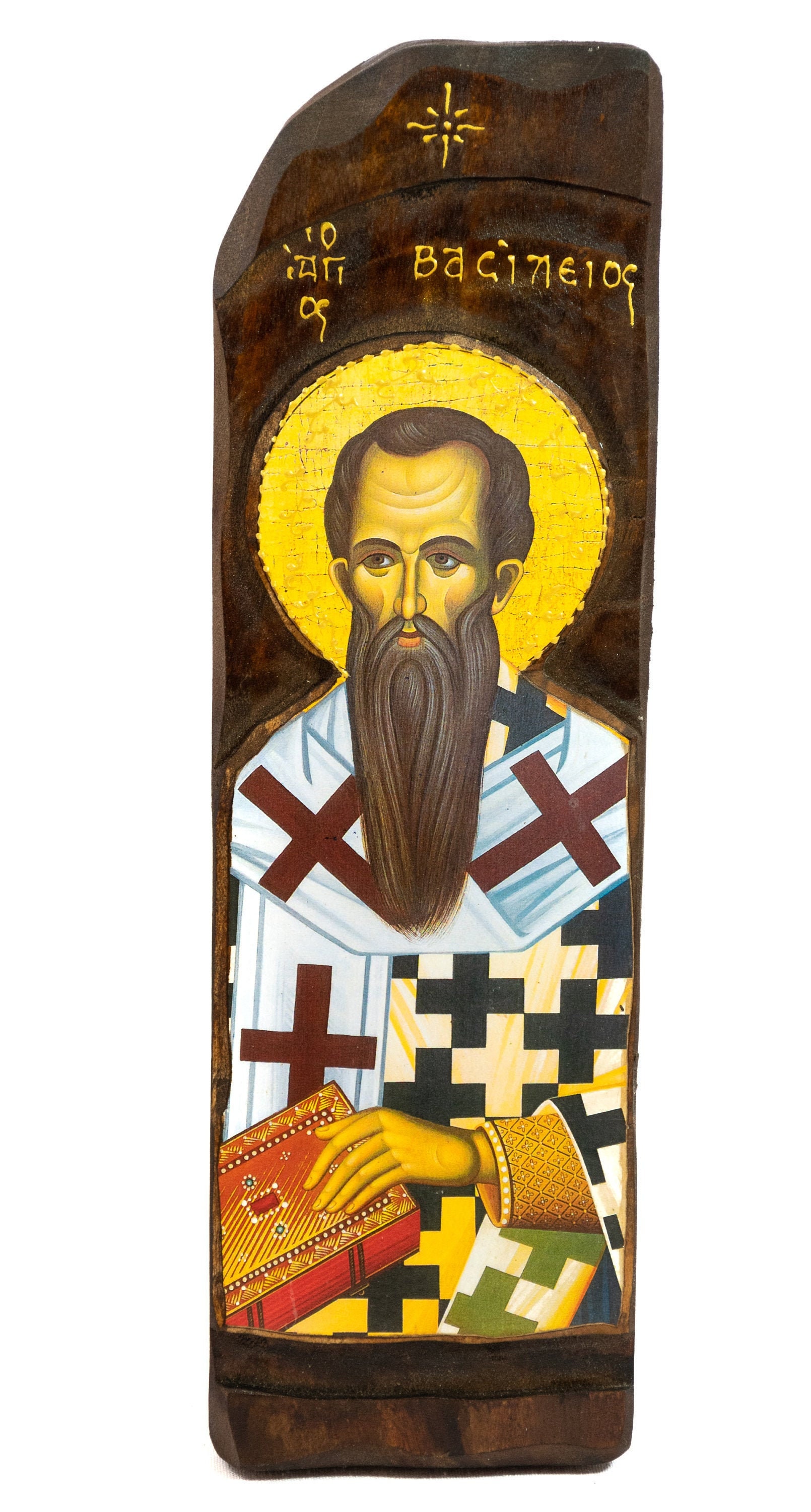 Saint Basil Icon Handmade Greek Orthodox Icon of Basil the - Etsy