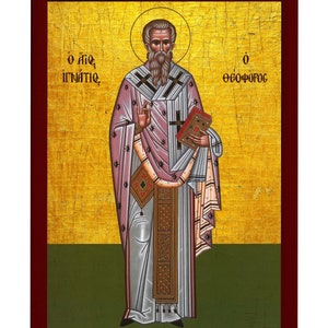 Saint Ignatius Icon, Handmade Greek Orthodox Icon St Ignatius of ...