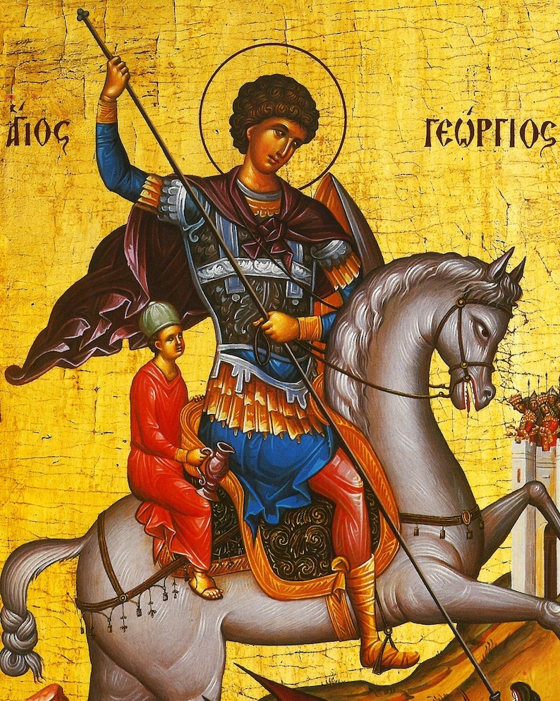 Saint George Icon Handmade Greek Orthodox Icon of St George - Etsy