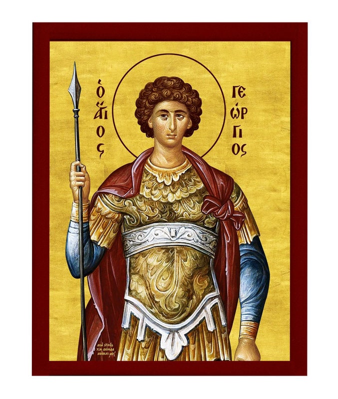 Saint George Icon Handmade Greek Orthodox Icon of St George - Etsy