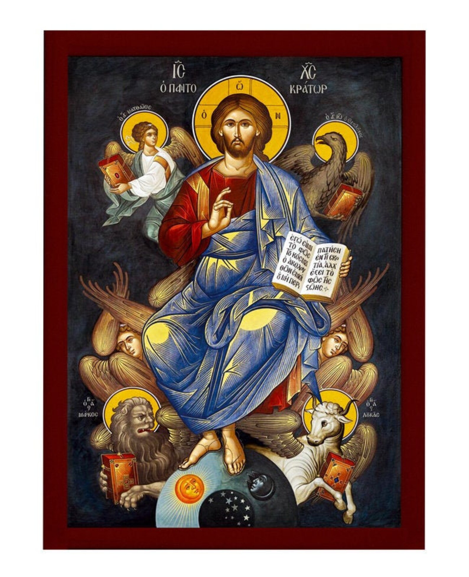 Jesus Christ Icon Handmade Greek Orthodox Icon of Our Lord W | Etsy