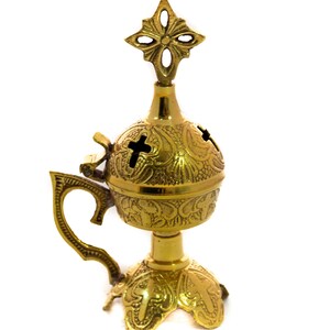 Christian Brass Resin Incense Burner, Greek Orthodox Thurible Incense ...