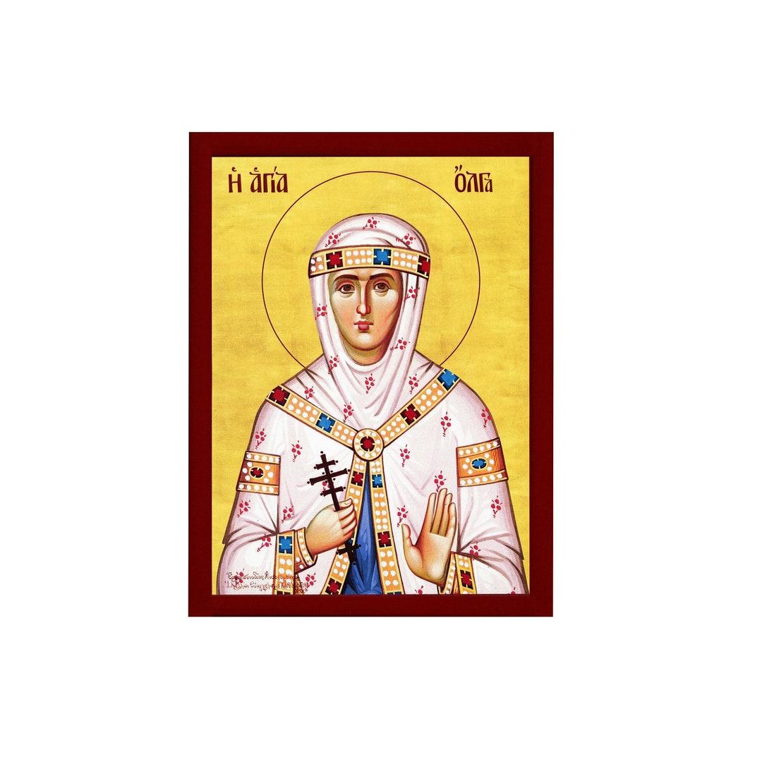 Saint Olga Icon, Handmade Greek Orthodox Icon of St Olga of Kiev ...