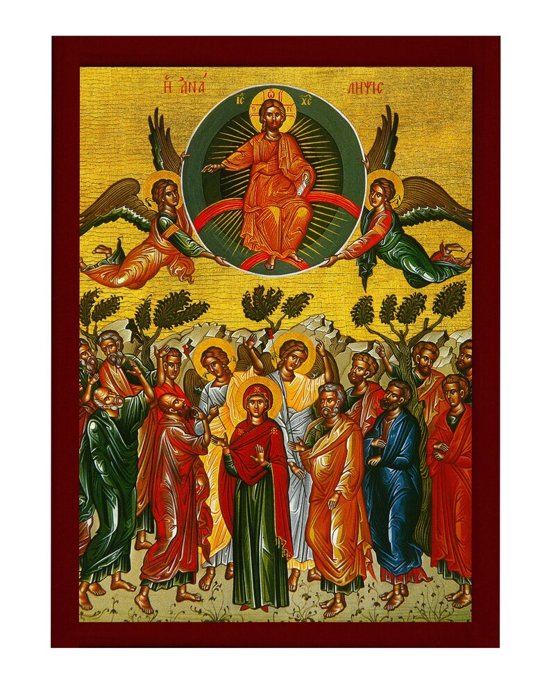 The Ascension of Jesus Christ Icon Handmade Greek Orthodox - Etsy