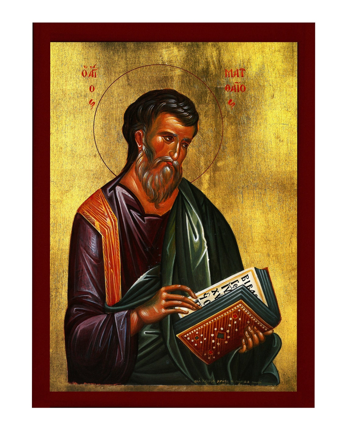Saint Matthew the Apostle Icon, Handmade Greek Orthodox Icon of Apostle ...