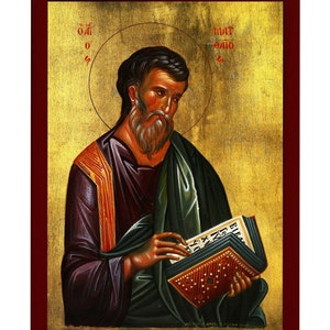 Saint Matthew the Apostle Icon, Handmade Greek Orthodox Icon of Apostle ...