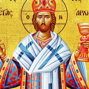 Jesus Christ Icon, the Great High Priest Handmade Greek Orthodox Icon ...