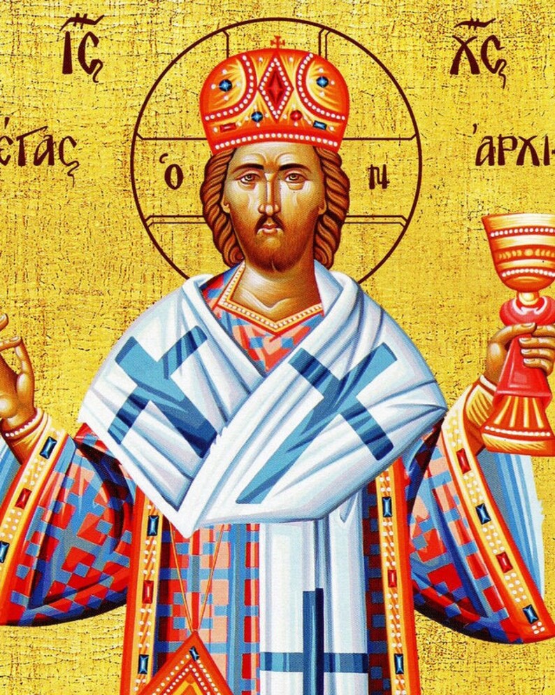 Jesus Christ Icon the Great High Priest Handmade Greek - Etsy UK