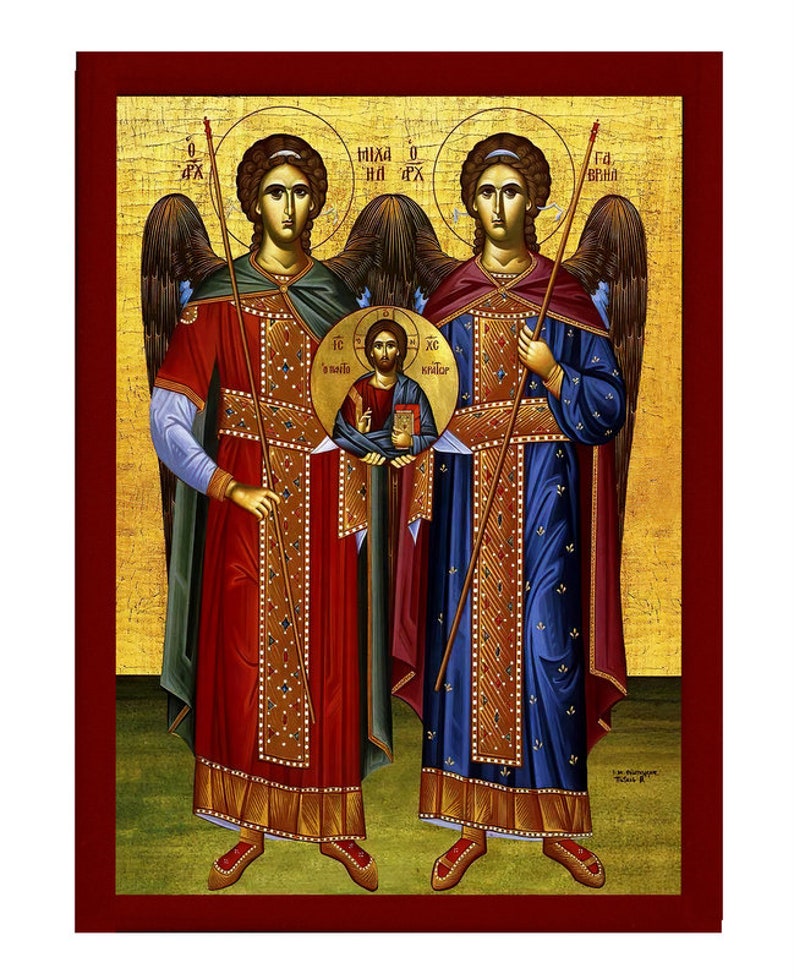 Archangel Michael & Archangel Gabriel Icon Byzantine Art Wall - Etsy