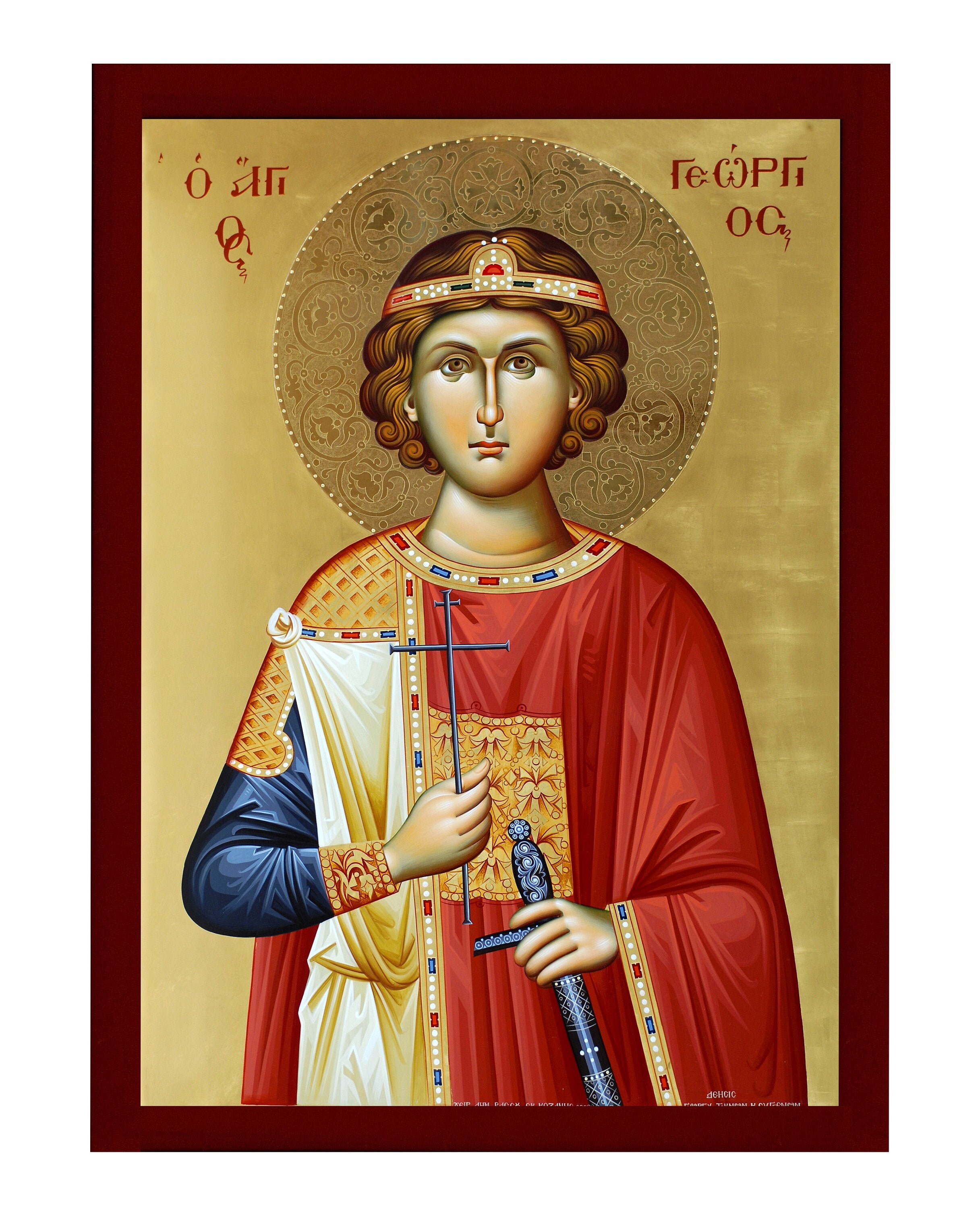 Saint George Icon Handmade Greek Orthodox Icon of St George - Etsy