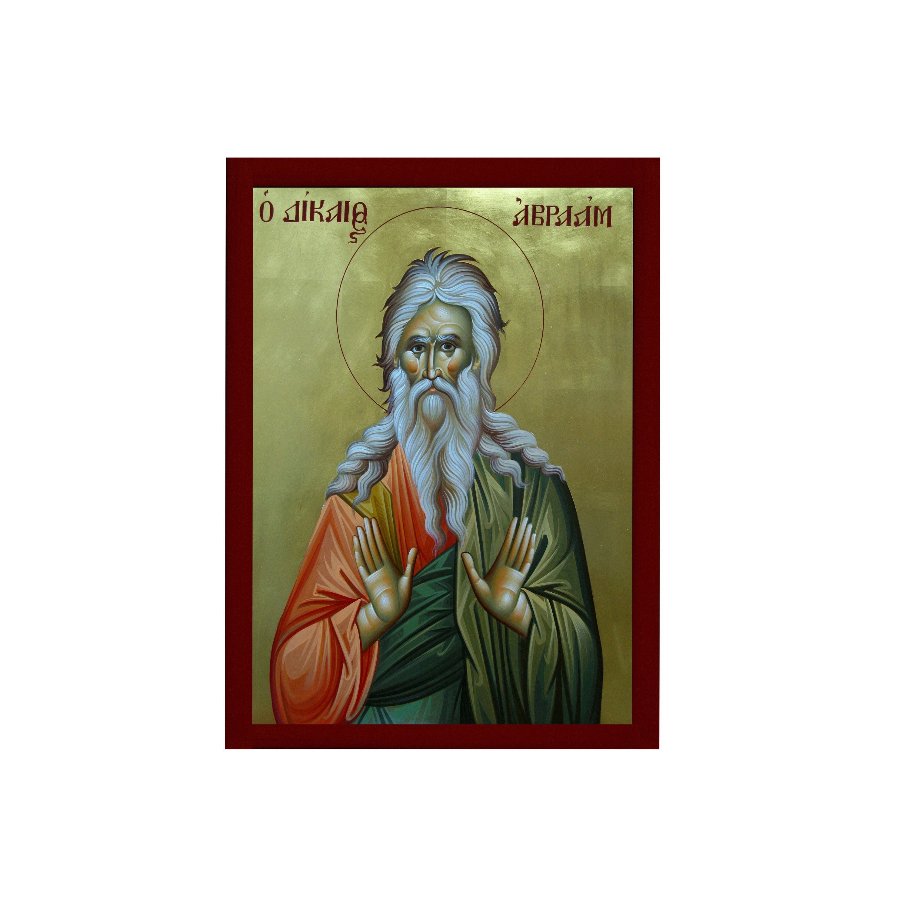 Saint Abraham Icon, Handmade Greek Orthodox Icon of Forefather St ...