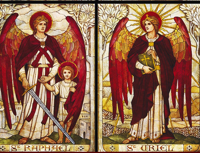 The Four Archangels icon Handmade Greek wood plaque icon of | Etsy