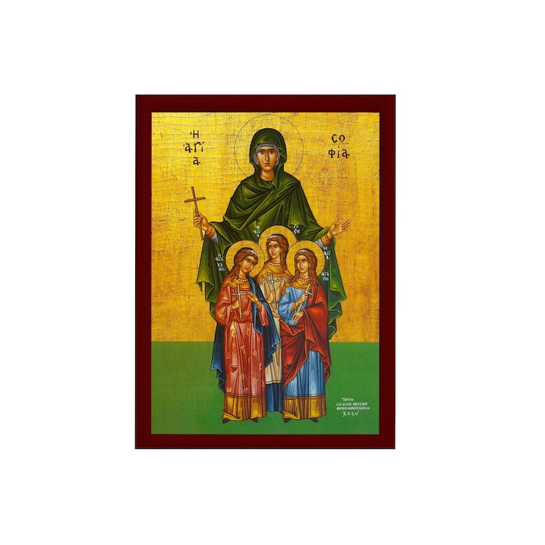 Saint Sophia Icon, Orthodox Icon St Sofia the Martyr, Greek Handmade ...