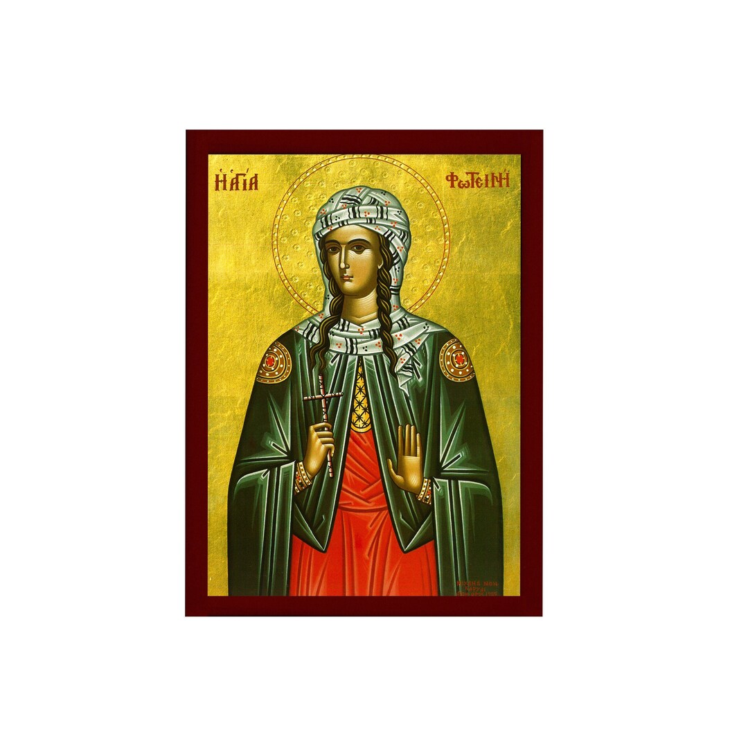 Heilige Photine Ikone, Handgemachte griechisch orthodoxe Ikone St ...