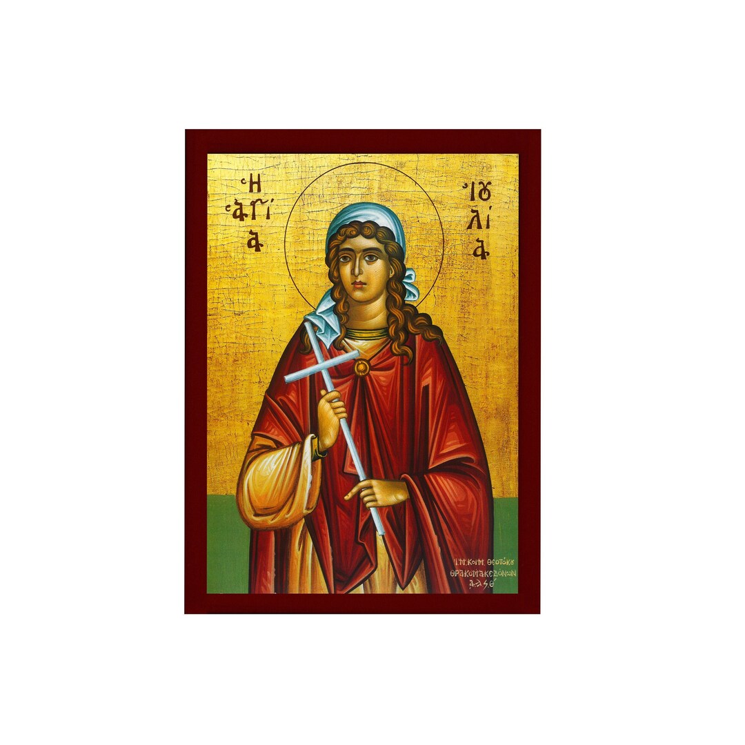 Saint Julia Icon, Handmade Greek Orthodox Icon of St Julia, Byzantine ...