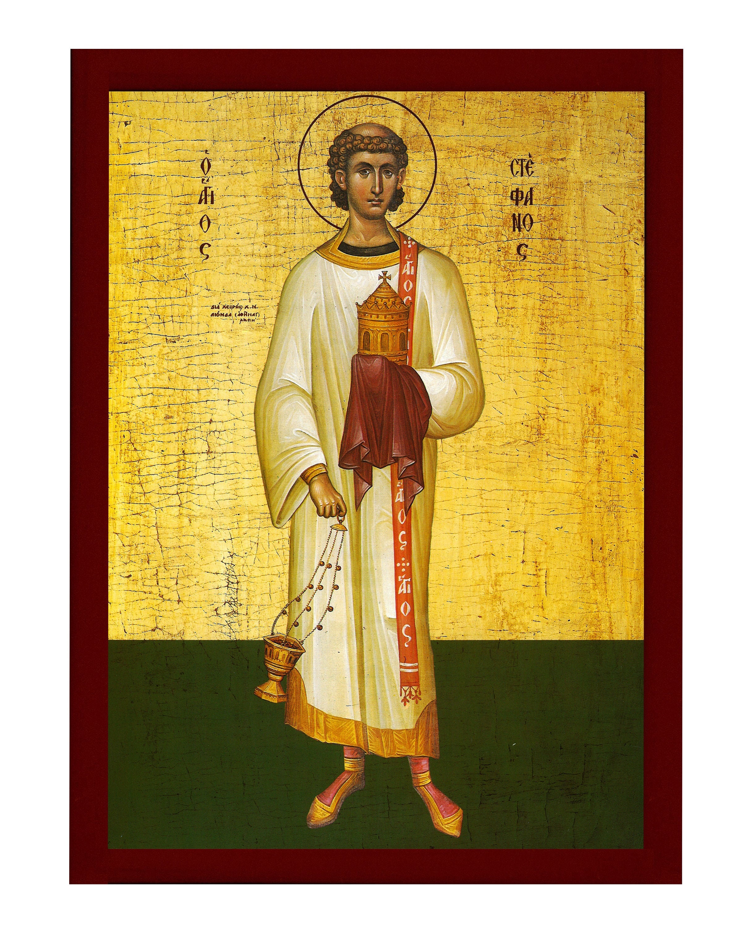 Saint Stephen Icon Handmade Greek Orthodox Icon St Stephen - Etsy