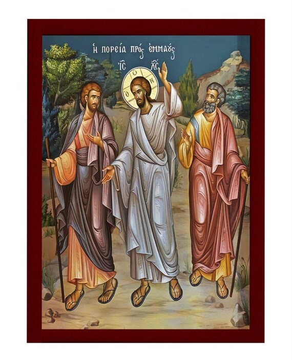 Road Emmaus Icon The Appearance On The Road To Emmaus | Sacred Art