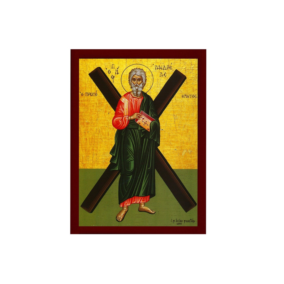 Saint Andrew Icon the Apostle, Handmade Greek Orthodox Icon of St ...