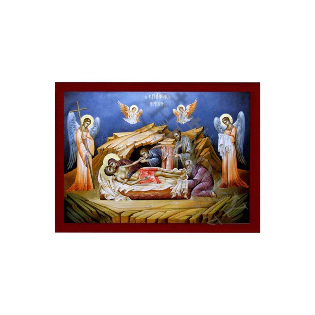 The Epitaph Icon, Jesus Christ Icon Good Friday Handmade Greek Orthodox ...