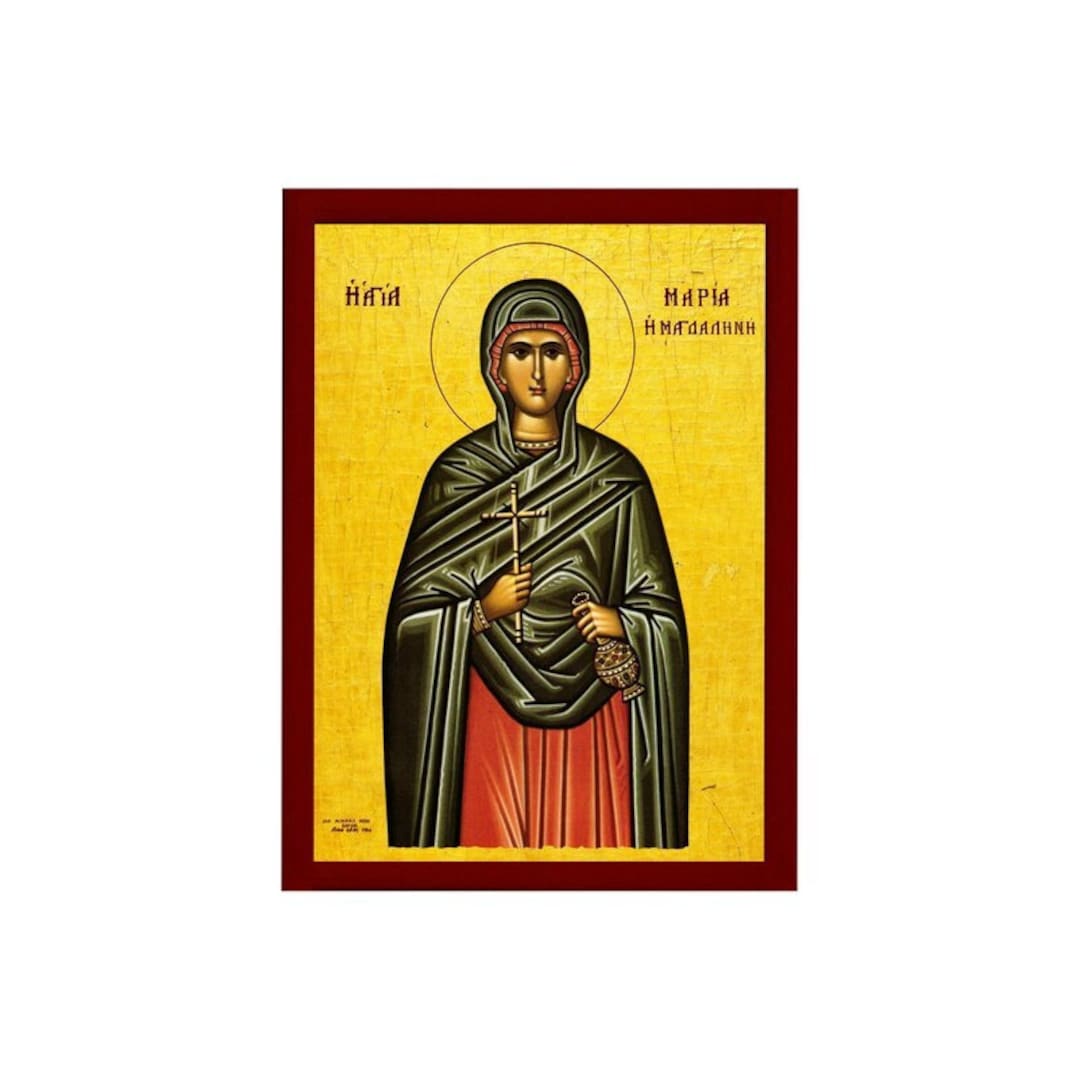 Saint Mary Magdalene Icon, Handmade Greek Orthodox Icon of St Mary Magdalene, Byzantine Art Wall ...