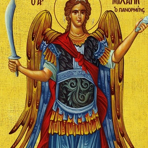 Archangel Michael Panormitis Icon, Handmade Greek Orthodox Icon St ...