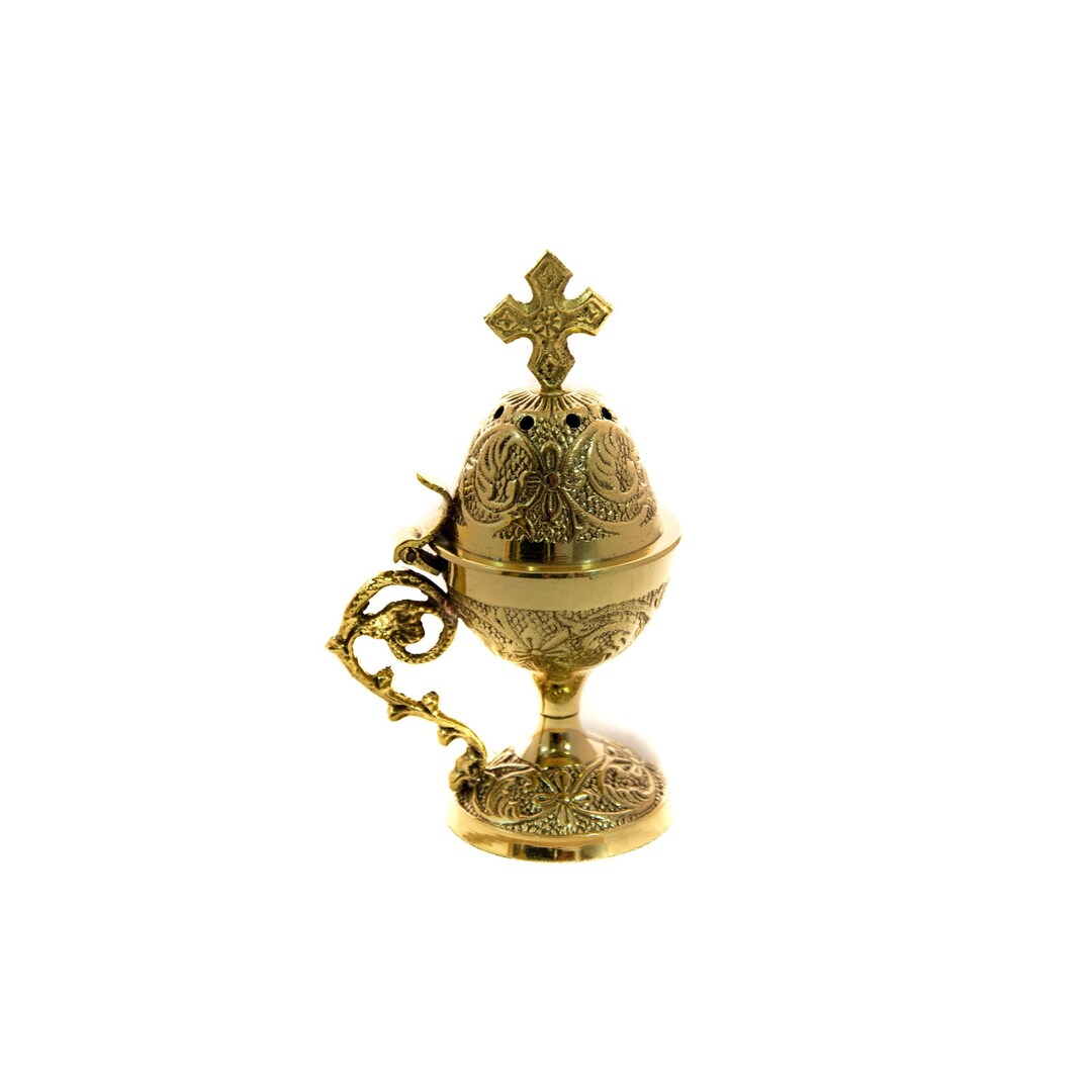 Christian Brass Resin Incense Burner, Greek Orthodox Thurible Incense ...