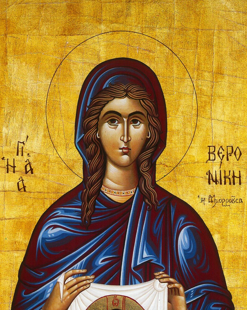 Saint Veronica Icon Handmade Greek Orthodox Icon of St - Etsy