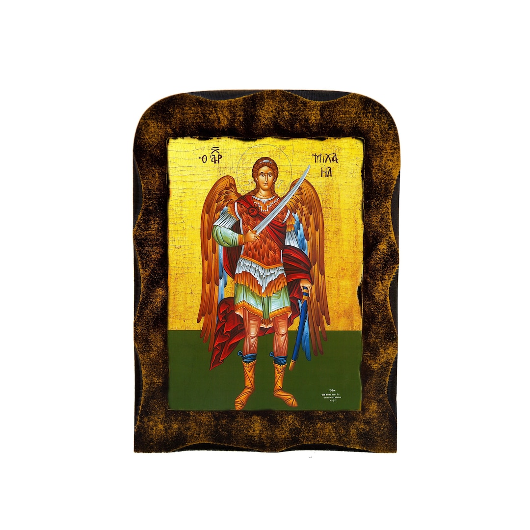 Archangel Michael Icon, Handmade Greek Orthodox Icon of St Michael ...