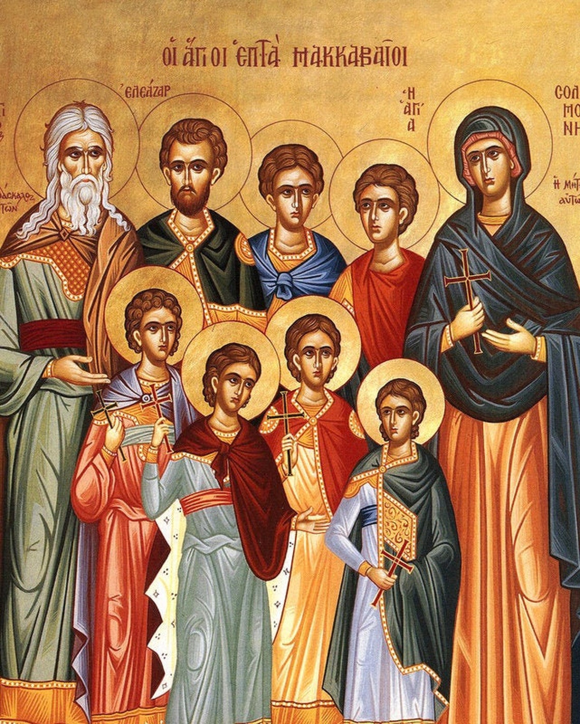 Saint 7 Maccabee Icon, Handmade Greek Orthodox Icon of St Maccabee ...