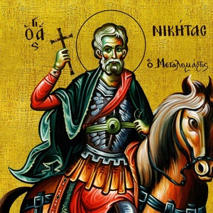 Saint Nicetas Icon Handmade Greek Orthodox Icon of Saint - Etsy