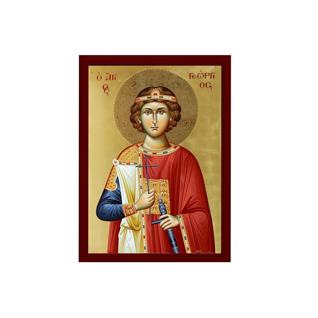 Saint George Icon Handmade Greek Orthodox Icon of St George - Etsy