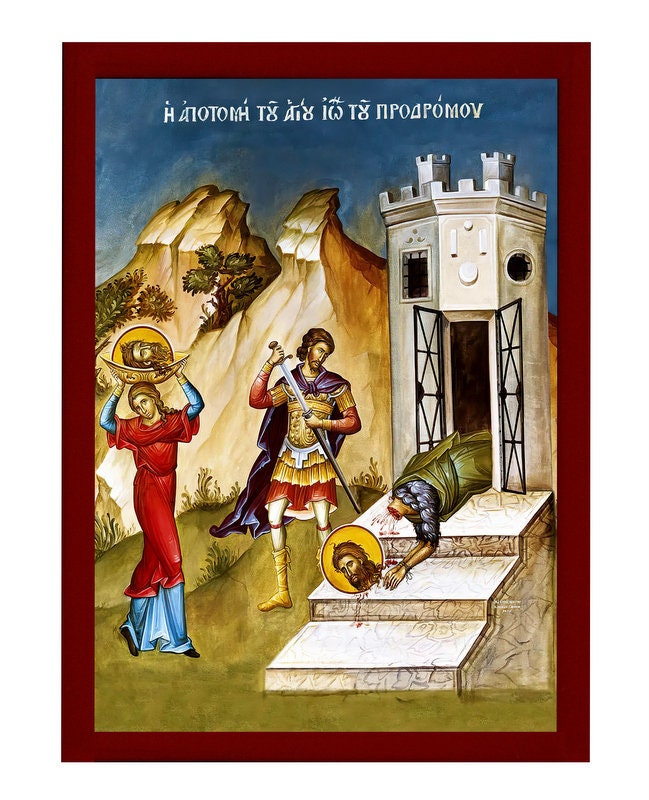 Beheading of Saint John Icon Handmade Greek Orthodox Icon of - Etsy