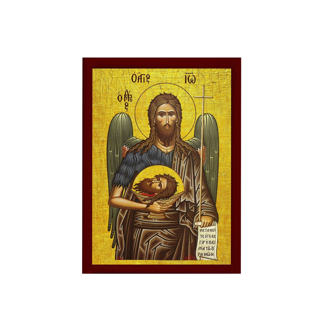 Saint John Icon, Handmade Greek Orthodox Icon of St John Baptist ...