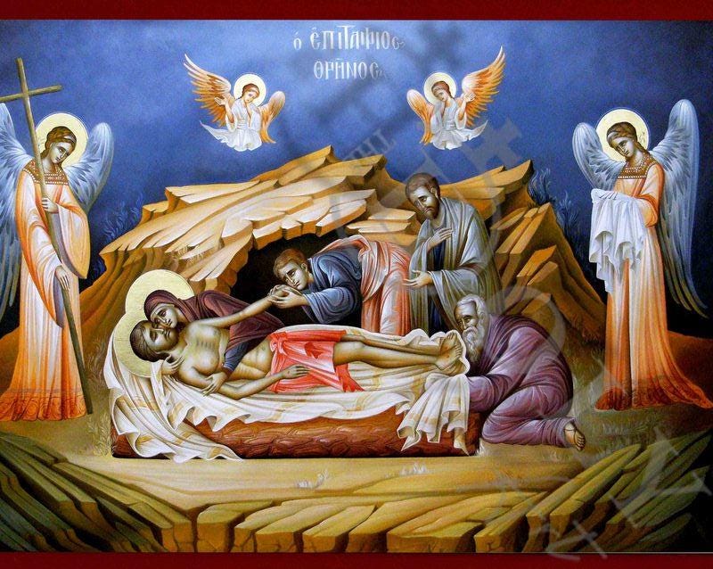 The Epitaph Icon, Jesus Christ Icon Good Friday Handmade Greek Orthodox ...