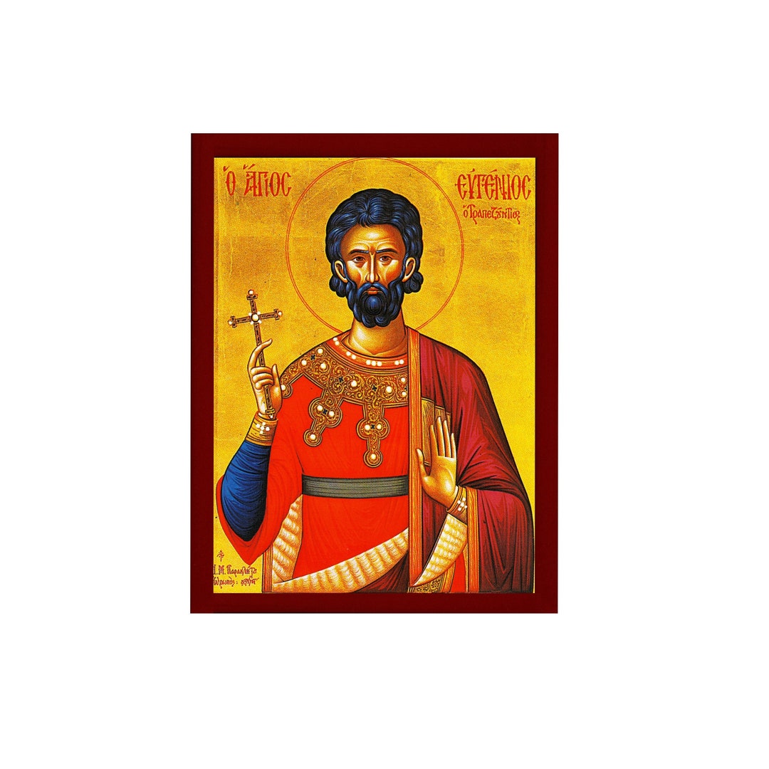 Saint Eugene Icon Handmade Greek Orthodox Icon of St Eugenios of ...