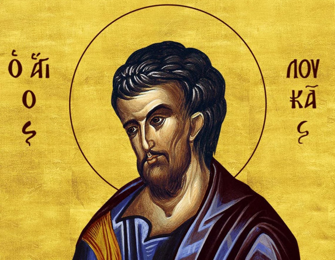 Saint Luke the Apostle Icon Handmade Greek Orthodox Icon of - Etsy