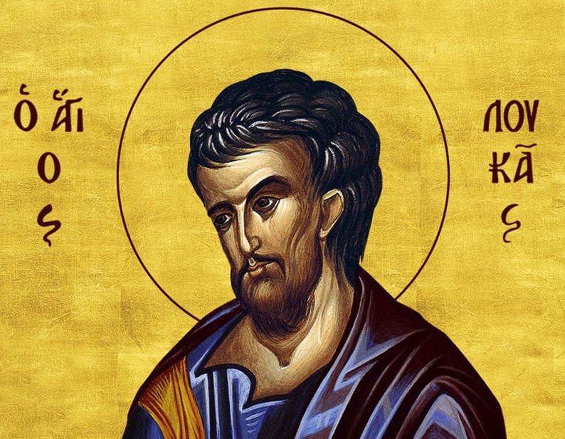 Saint Luke the Apostle Icon Handmade Greek Orthodox Icon of - Etsy