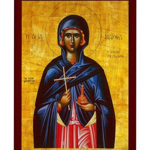 Saint Martha Icon, Handmade Greek Orthodox Icon of St Martha, Byzantine ...
