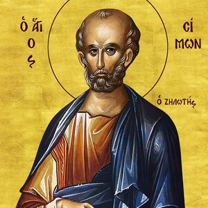 Saint Simon Icon the Apostle, Handmade Greek Orthodox Icon of St Simon ...