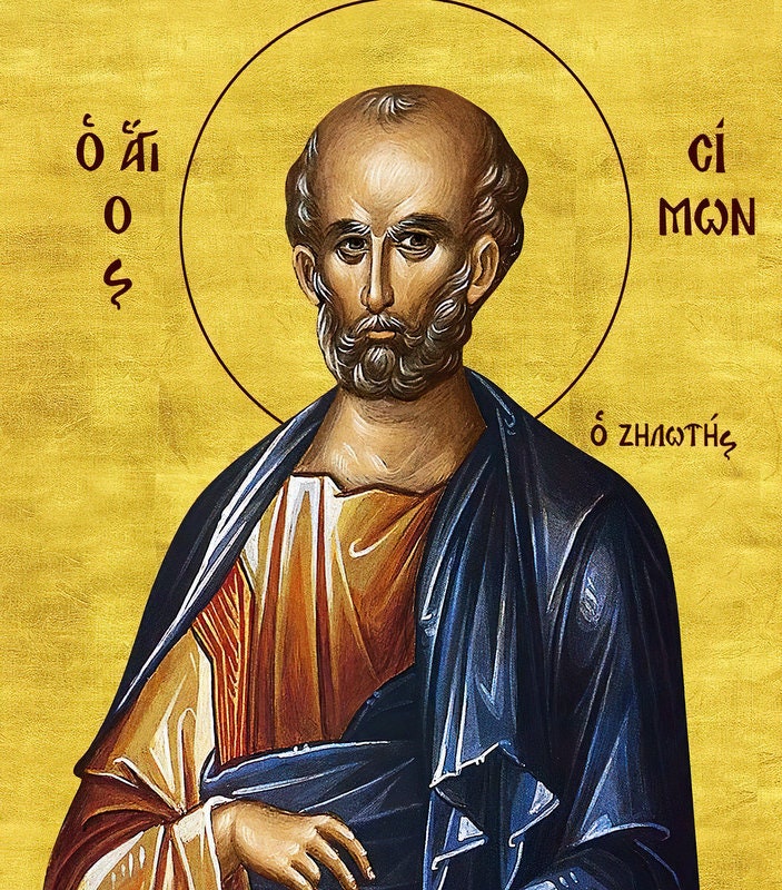 Saint Simon Icon the Apostle Handmade Greek Orthodox Icon of | Etsy