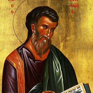 Saint Matthew the Apostle Icon, Handmade Greek Orthodox Icon of Apostle ...