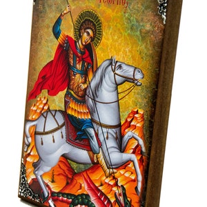 Saint George Icon, Handmade Greek Orthodox Icon of St George, Byzantine ...