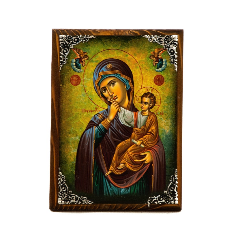 Virgin Mary Icon Panagia Paramythia Handmade Greek Christian | Etsy
